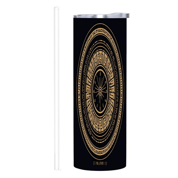 Elegant 20 oz Stainless Steel Insulated Tumbler with Intricate Gold ...