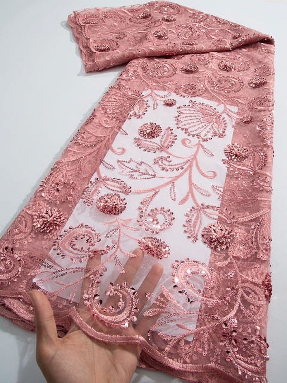 Elegant 2024 Exquisite French Mesh Lace Fabric with Sparkling Sequins ...