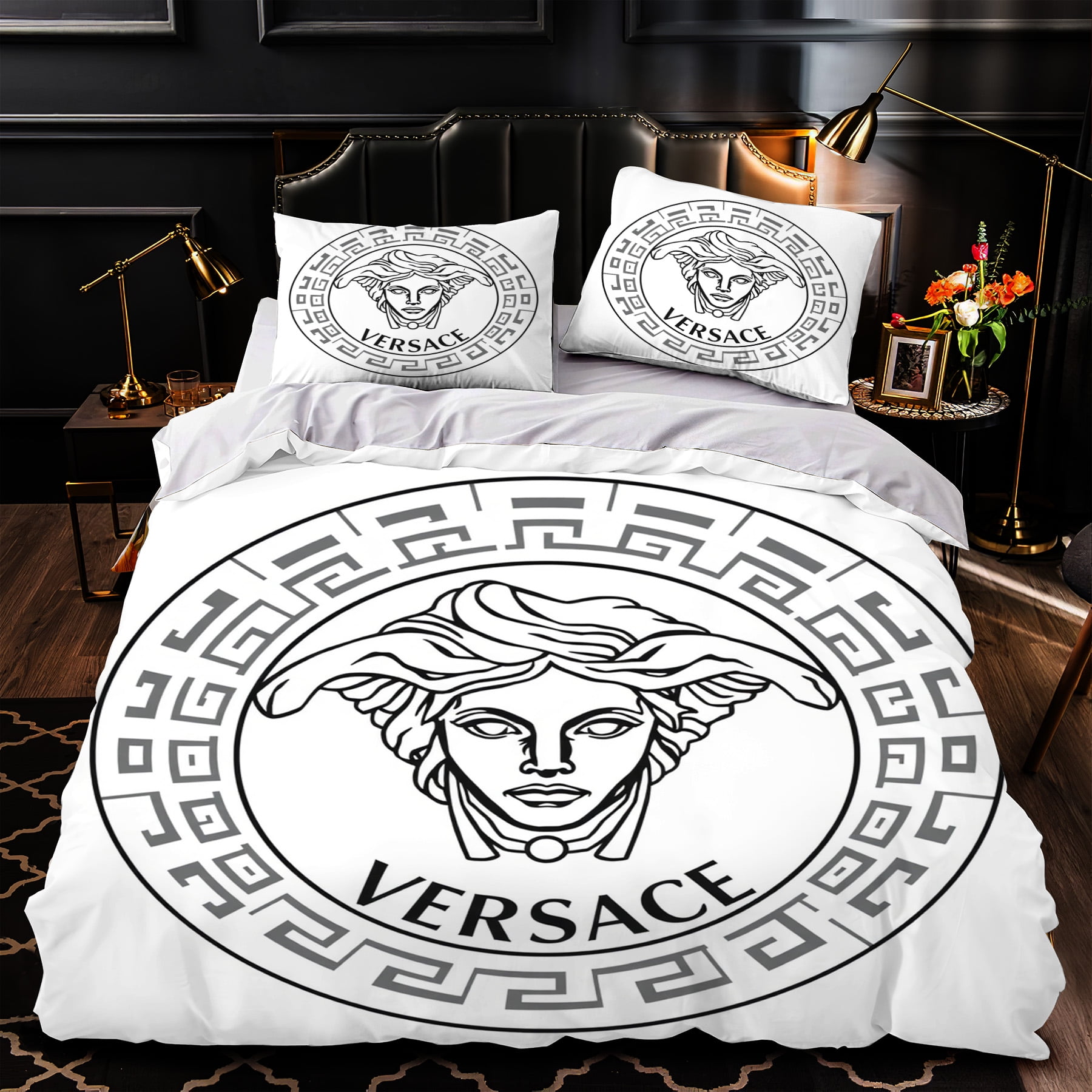 Elegant 3-Piece Duvet Cover Set with Classical Figure and Greek Key ...