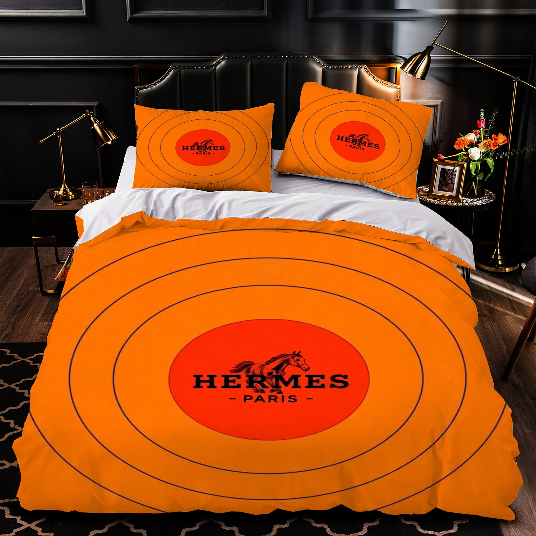 Elegant 3-Piece Duvet Cover Set with Concentric Circle Pattern in ...