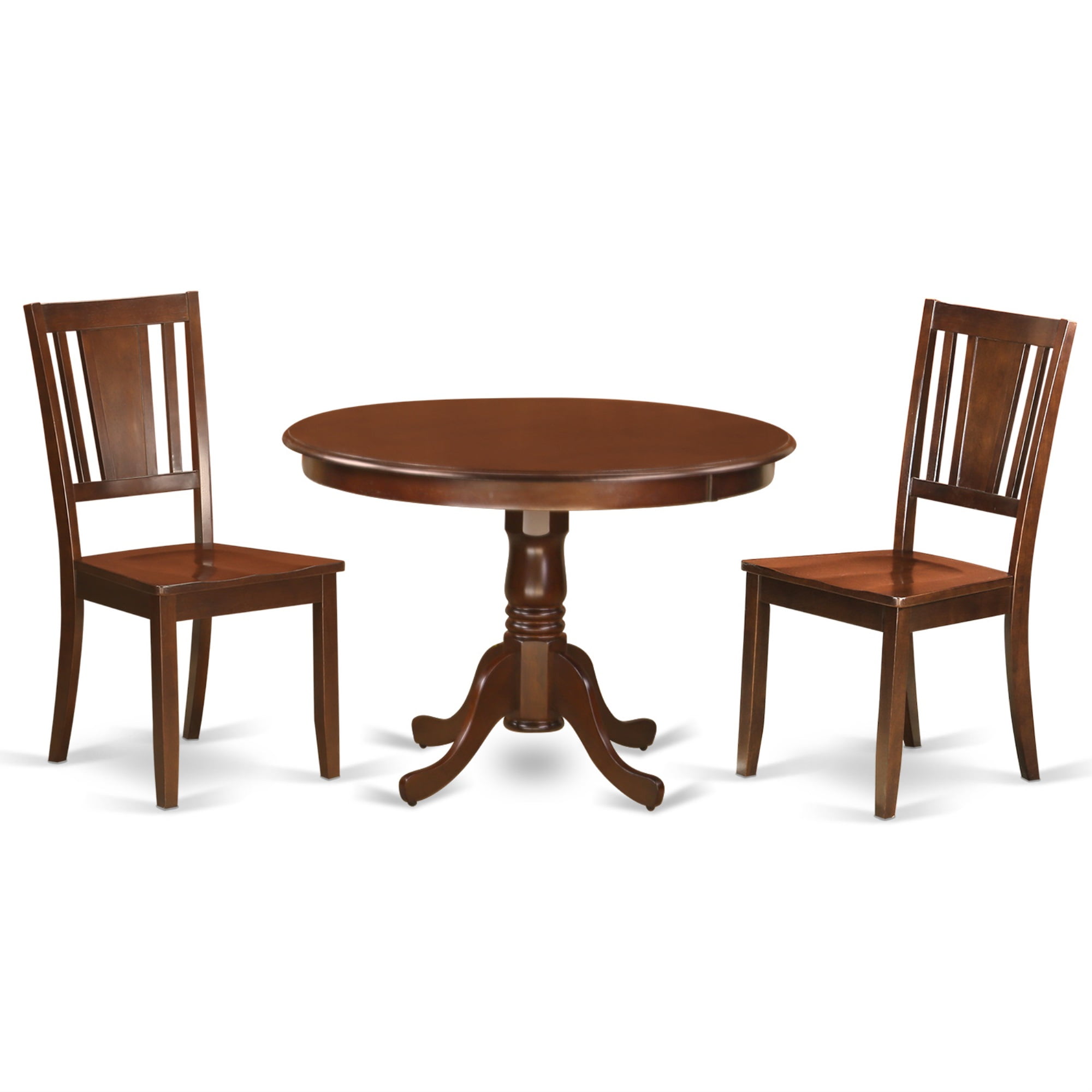 Elegant 3-Piece Round Kitchen Table Set with Mahogany Finish - 42 ...