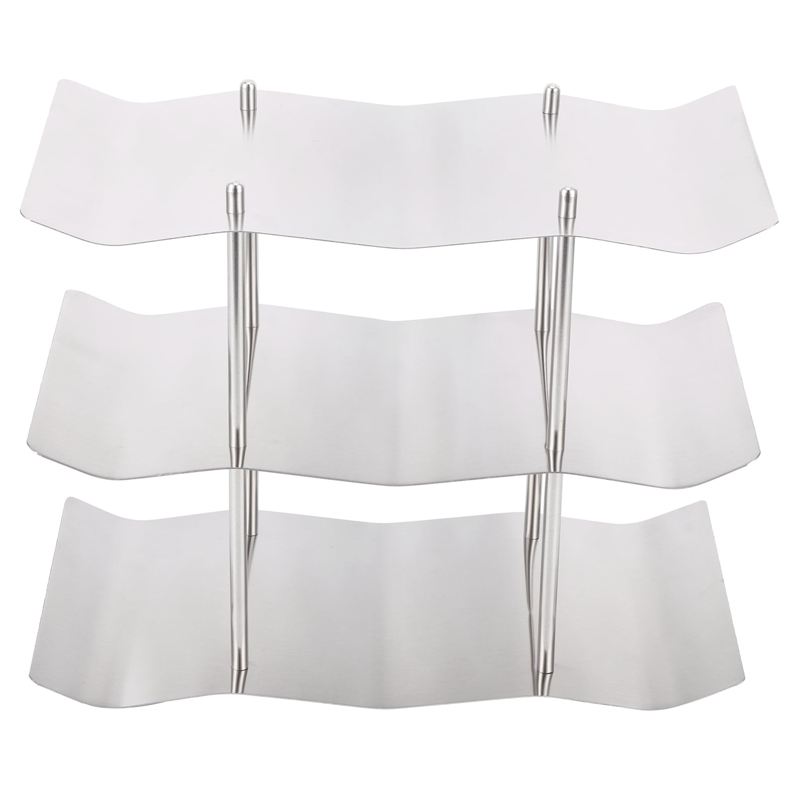 Elegant 3-Tier Stainless Steel Wine Rack - Freestanding Wavy Bottle ...