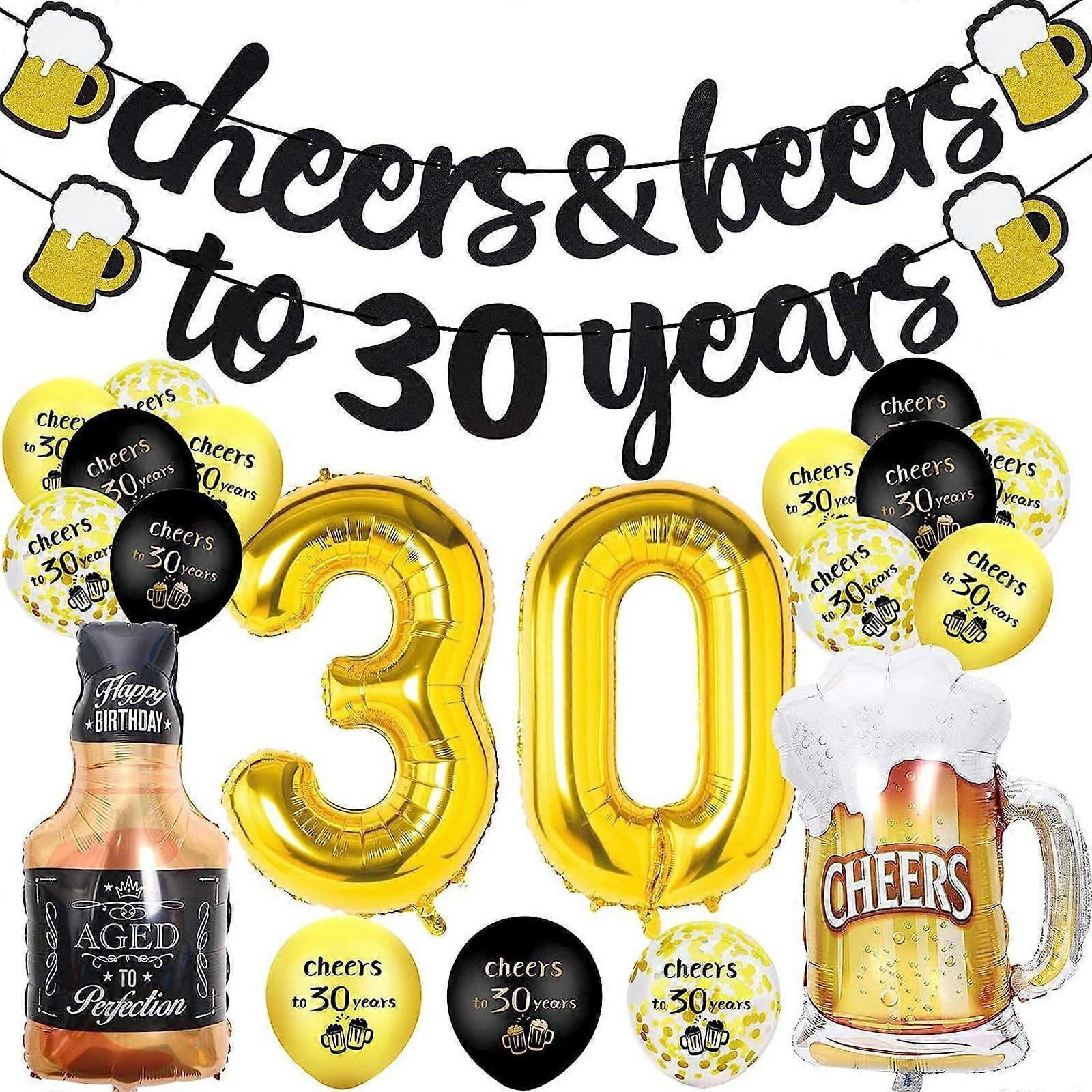 Elegant 30th Birthday Gold Decorations - "Dirty Thirty" Foil Curtain ...