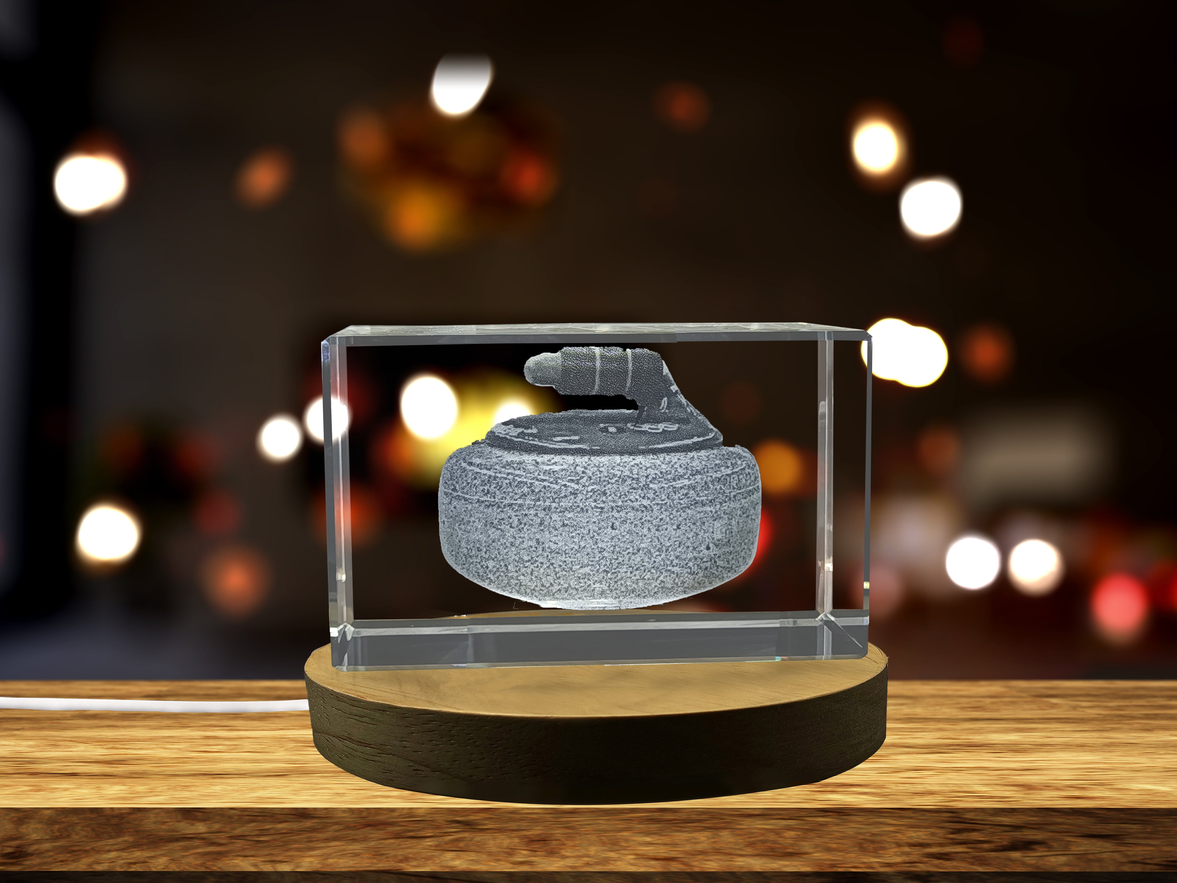Elegant 3D Engraved Crystal Olympic Curling Stone Gift - Walmart.com