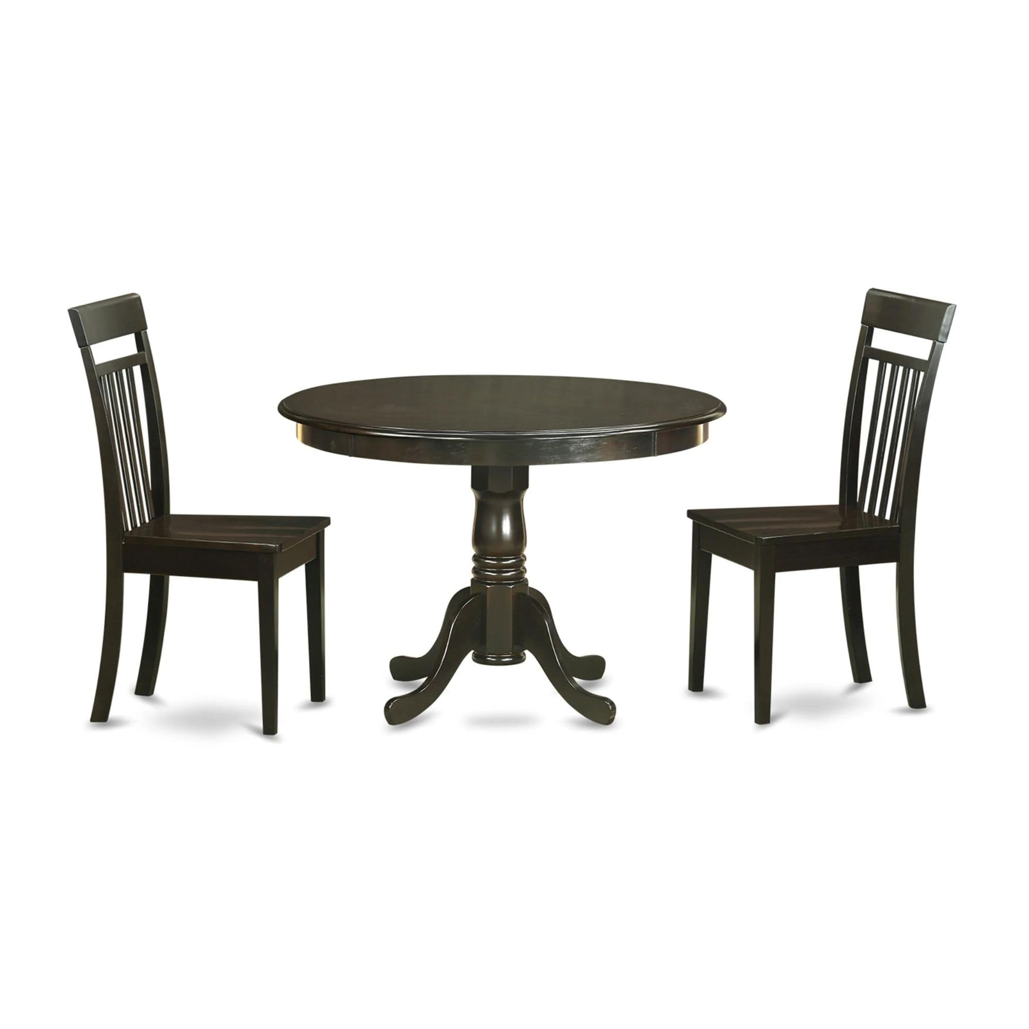 Elegant 42" Round Kitchen Table Set with Geometric Slatted Back Chairs ...