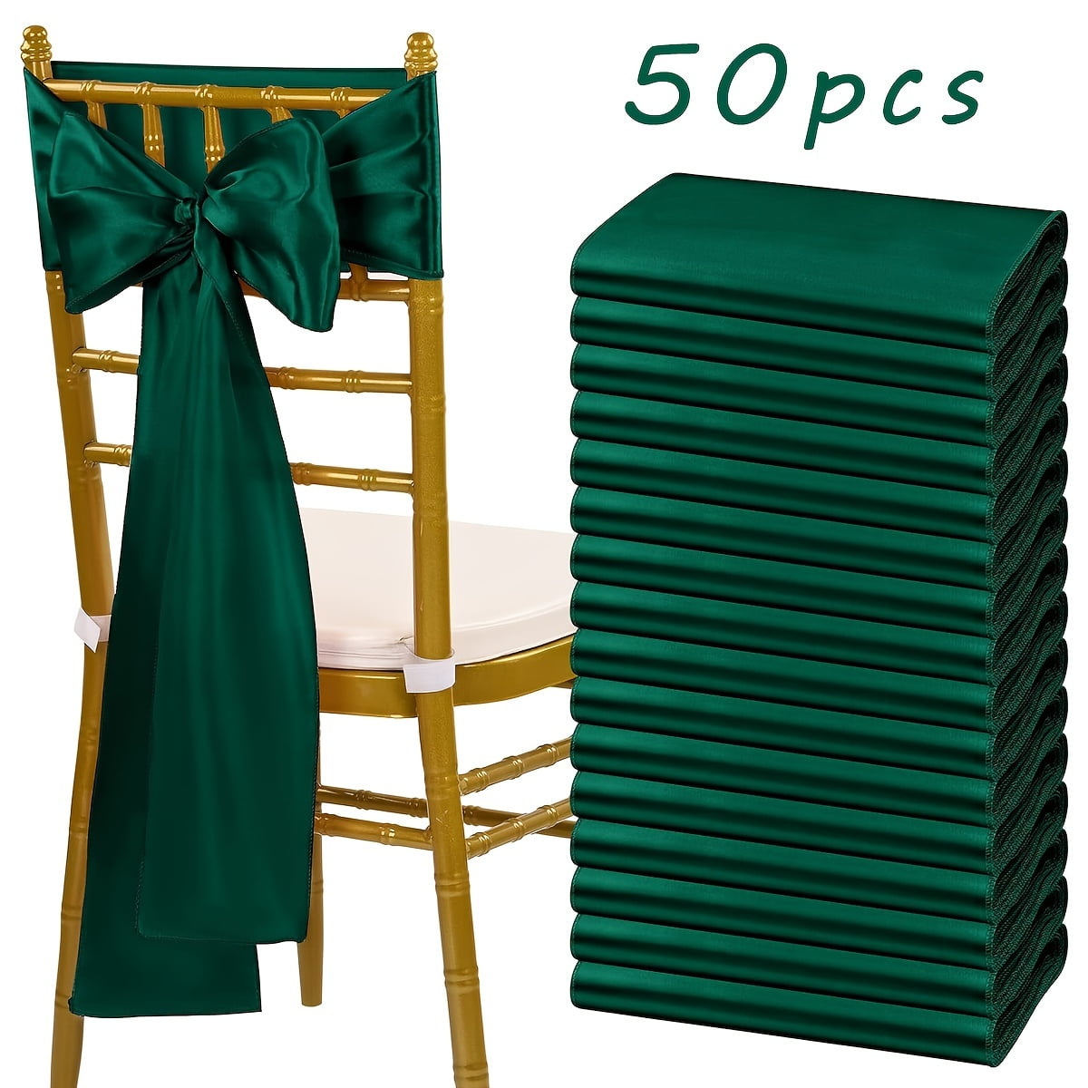 Elegant 50pcs Satin Chair Sashes with Bows - Perfect for Weddings ...