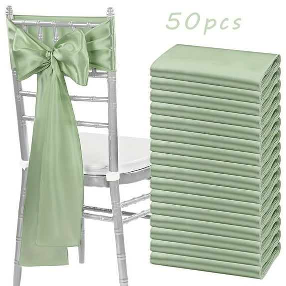 Elegant 50pcs Satin Chair Sashes with Bows - Perfect for Weddings ...