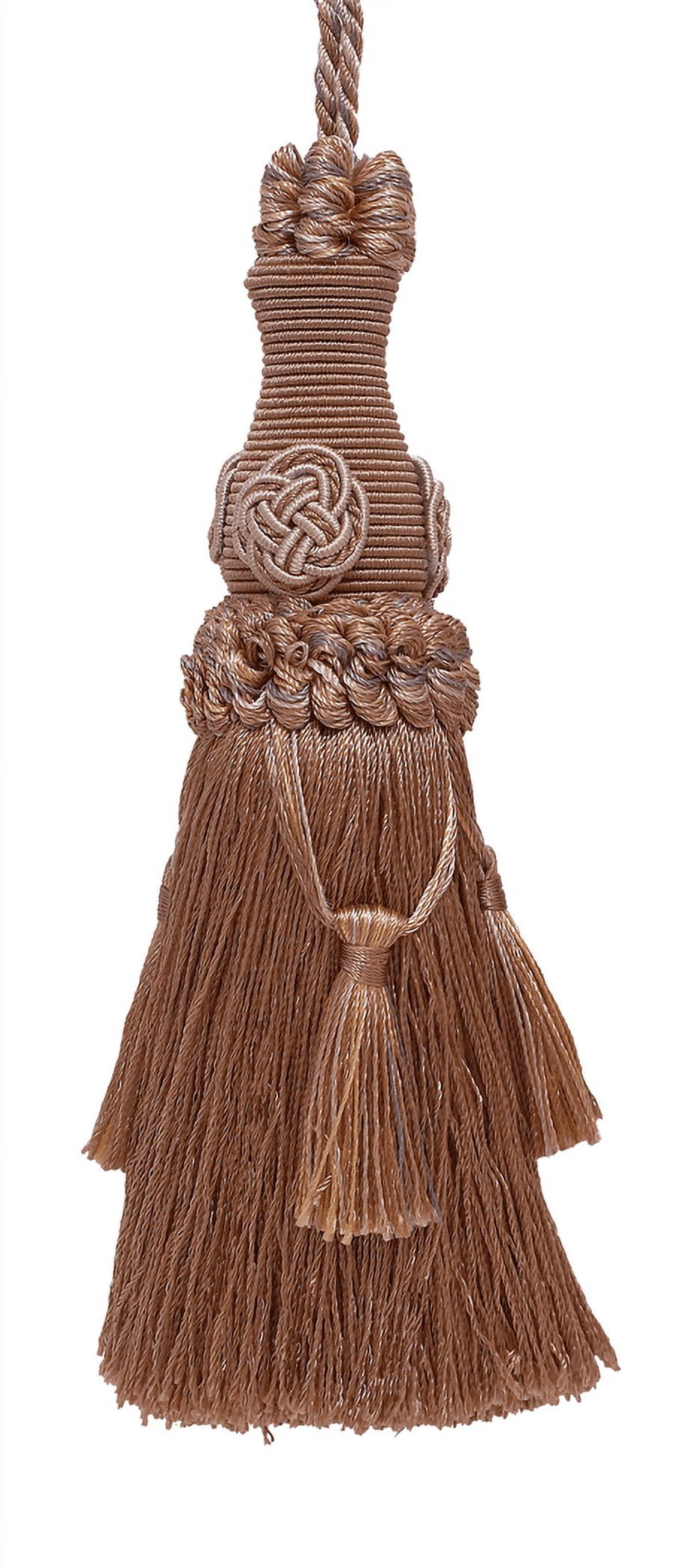 Elegant 6" (15cm) Key Tassel, 4" (10cm) Loop accented with Rosette and ...