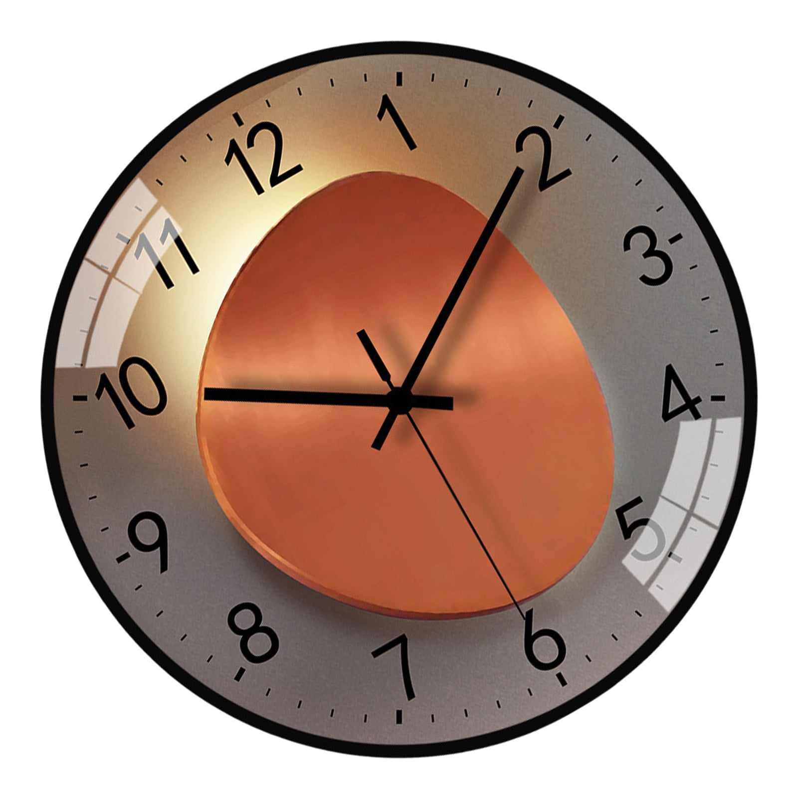 Elegant 8Inch Glass Wall Clock with Quiet Movement for Living Room and ...