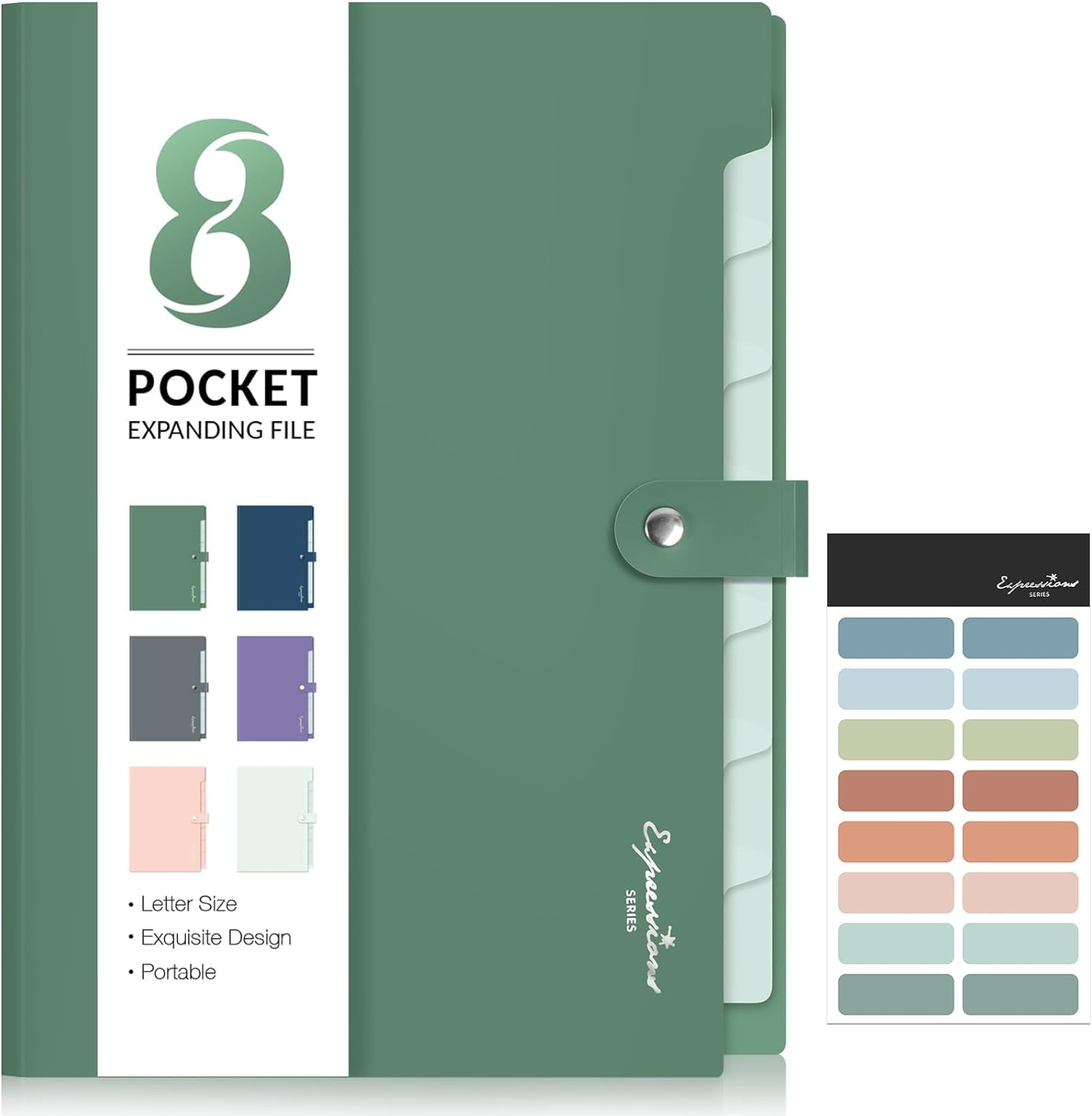 Elegant Accordion File Organizer, 8 Pocket Expanding Folders with ...