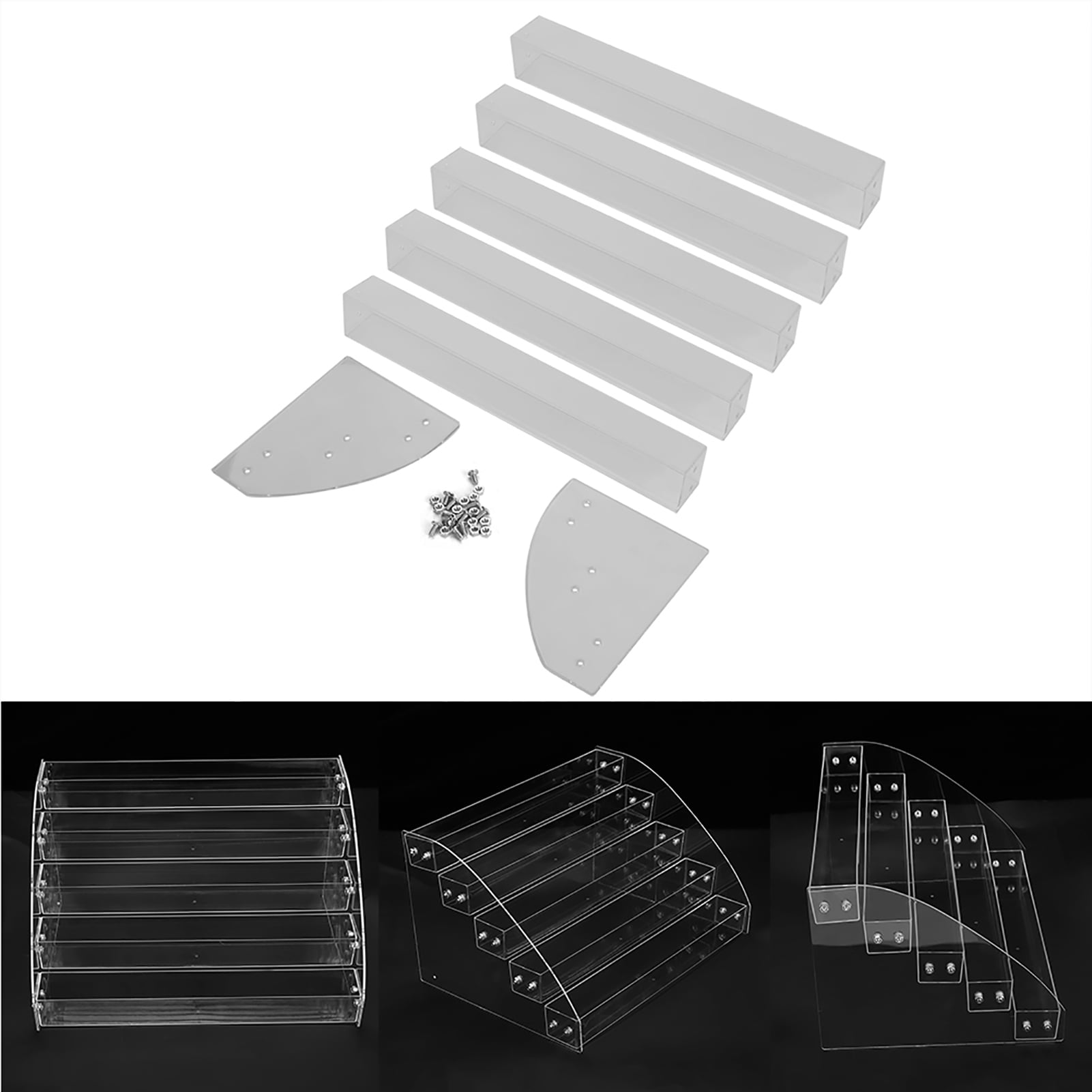 Elegant Acrylic Display Case, Multi,Level Organizer Keeps Glasses ...