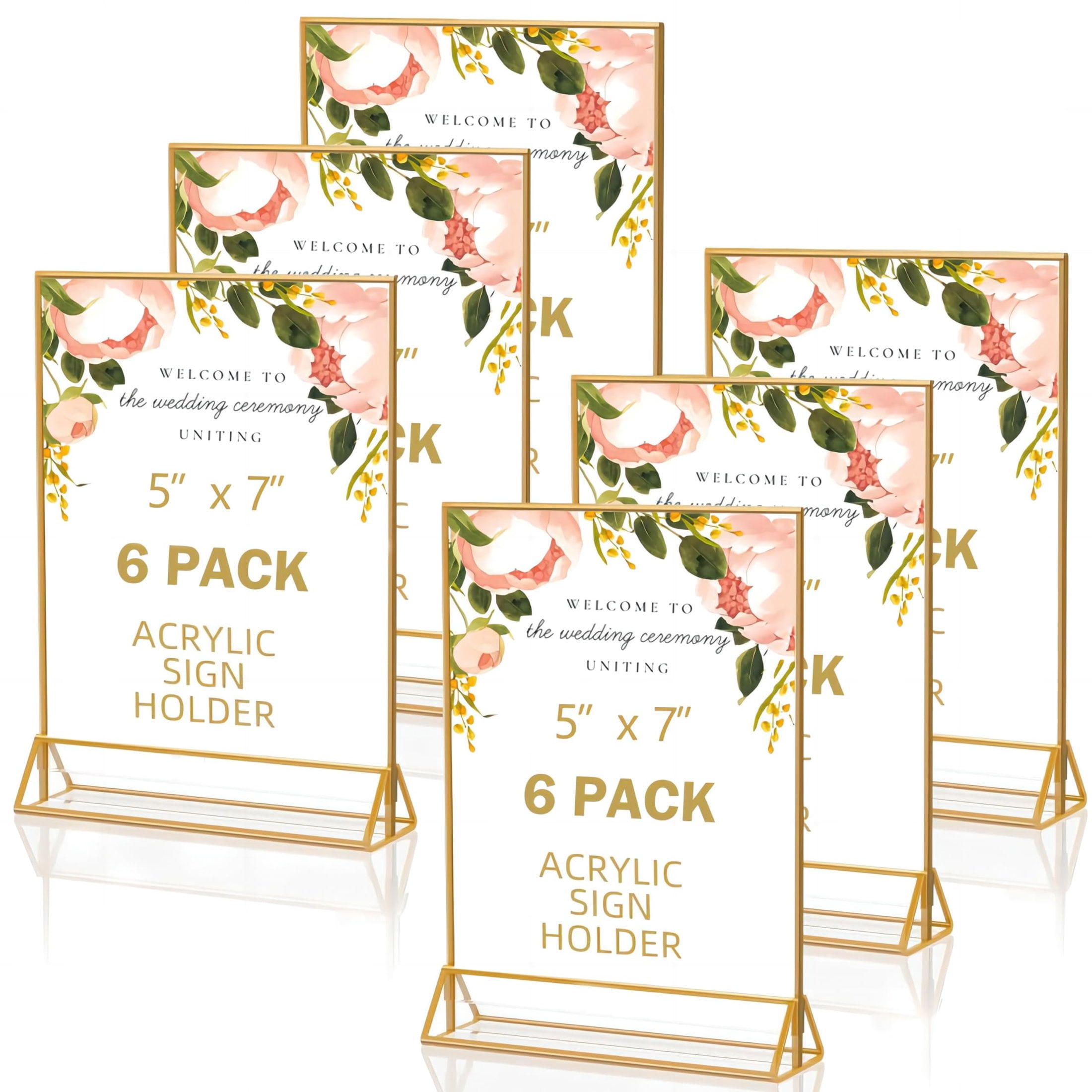 Elegant Acrylic Frame Set for Table Displays, Clear 5x7 Holders for ...