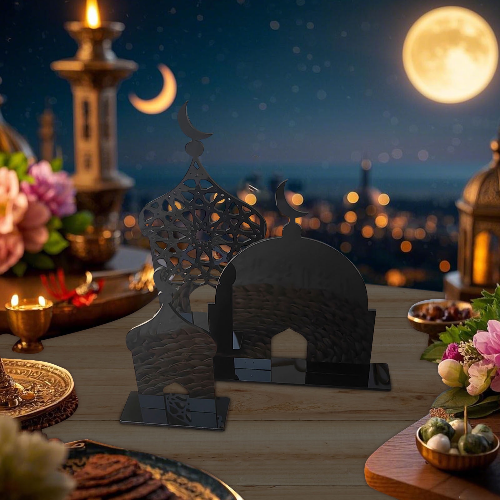 Elegant Acrylic Moon and Star Table Centerpiece for Home Eid Party ...