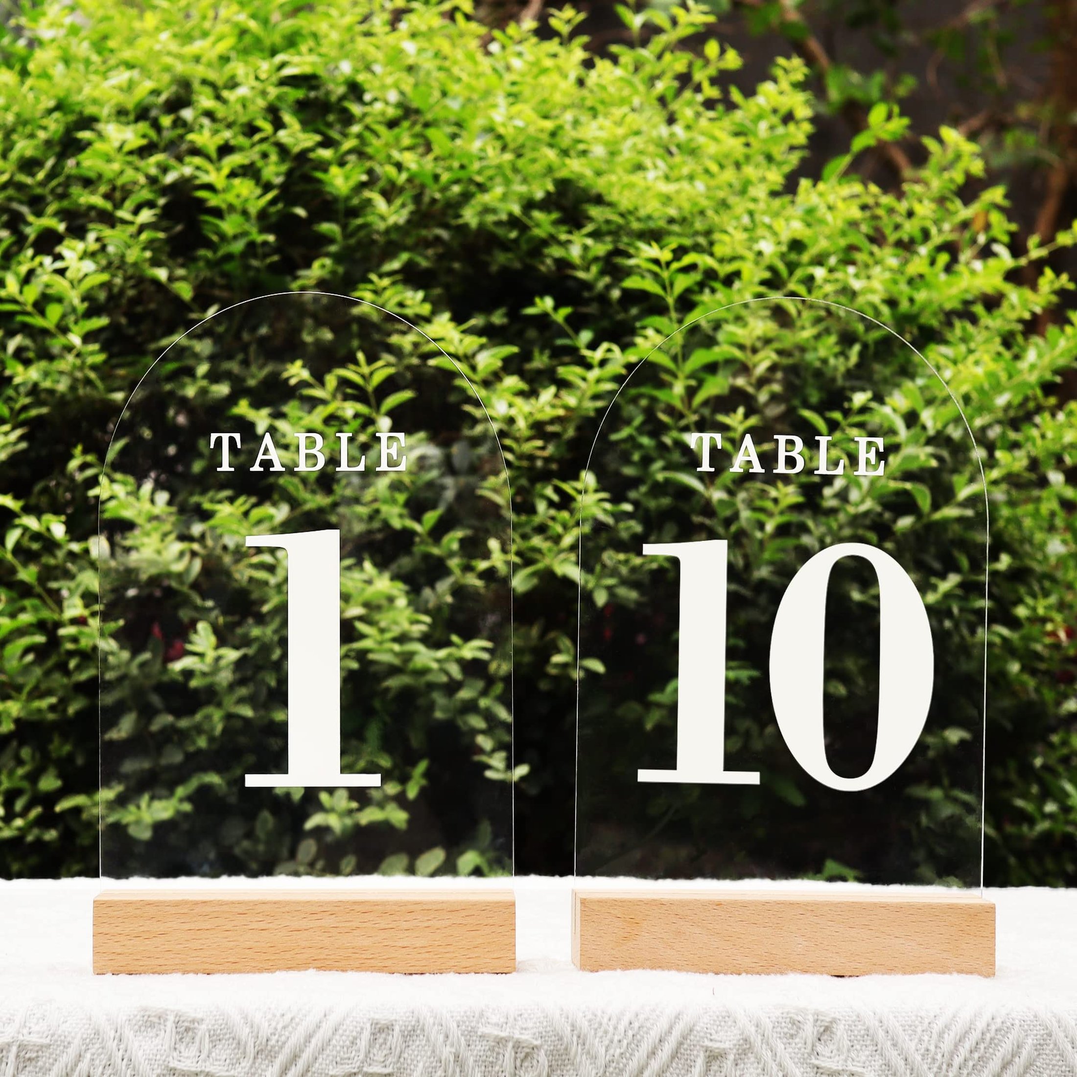 Elegant Acrylic Table Numbers with Wooden Stands for Weddings and ...