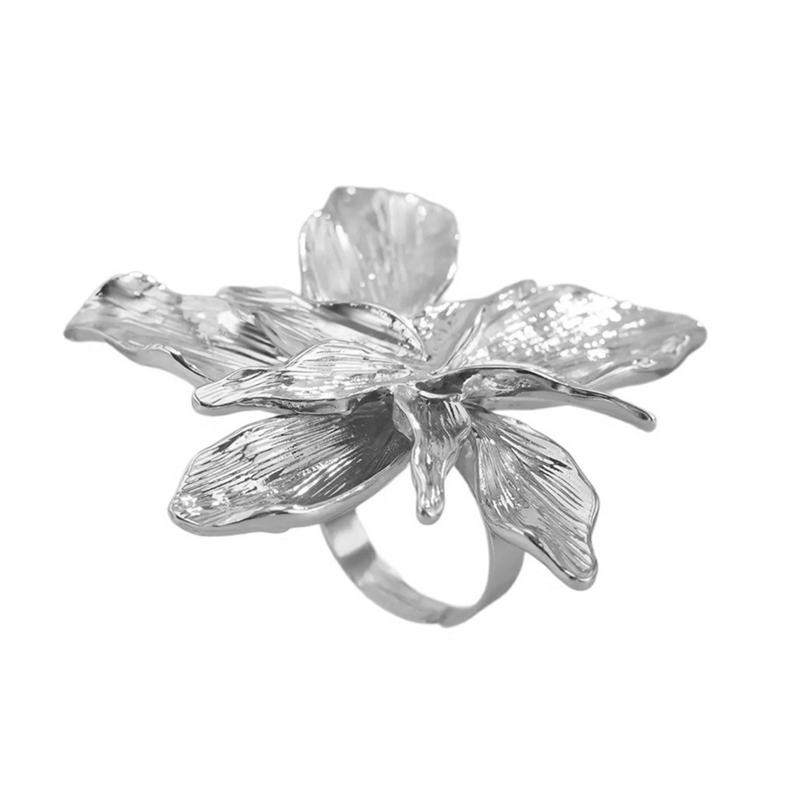 Elegant Adjustable Flower Rings Portable Decoration Accessory for Women ...