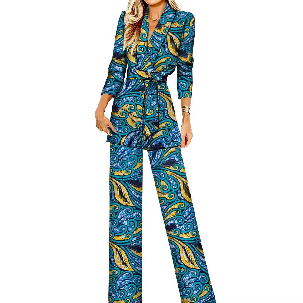 Elegant African Women Suit Blazer and Pants Set Formal Clothes Set for ...