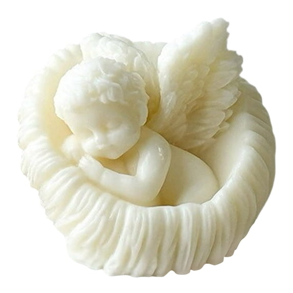 Elegant Angel Figurine Candle From White Wax for Home Weddings and ...