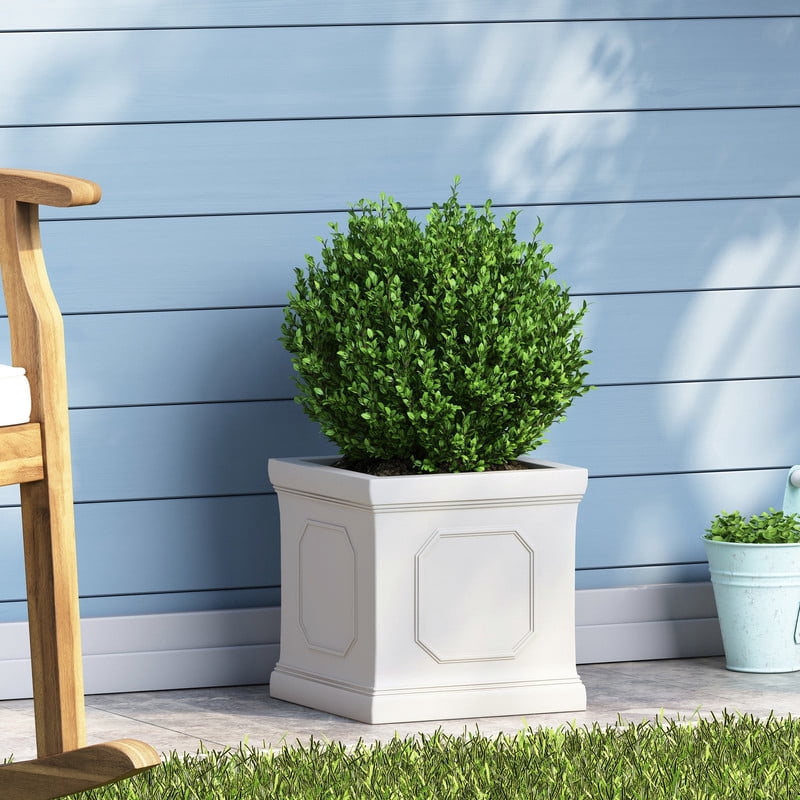Elegant Antique White Magnesium Oxide Planter - 8" Plant Pot for ...