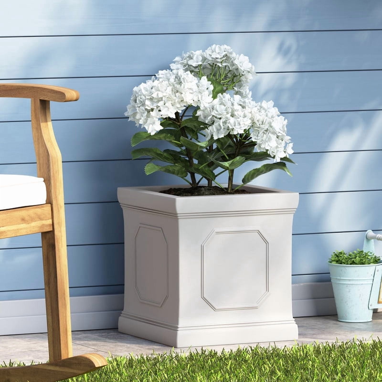 Elegant Antique White Magnesium Oxide Planter - Lightweight Concrete ...