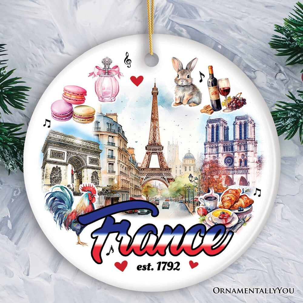Elegant Art Compilation of French Landmarks Ornament France Souvenir ...