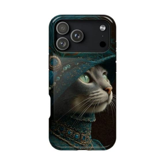 Elegant Art Nouveau Style Cat Graphic Phone Case for iPhone 11,12,13,14 ...