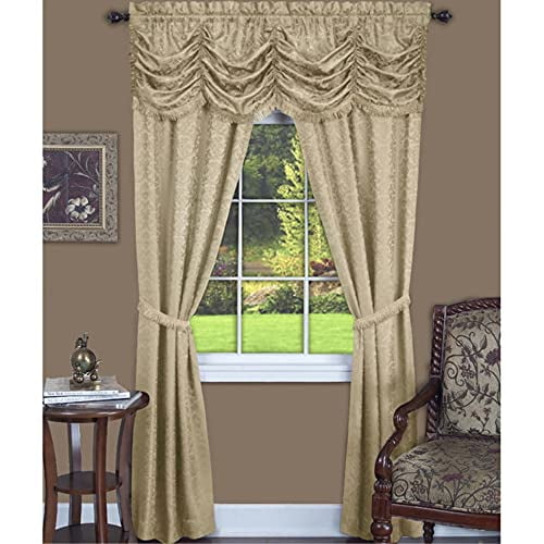 Elegant Austrian Valance Curtain Set - Rich Jacquard Fabric & Classic ...