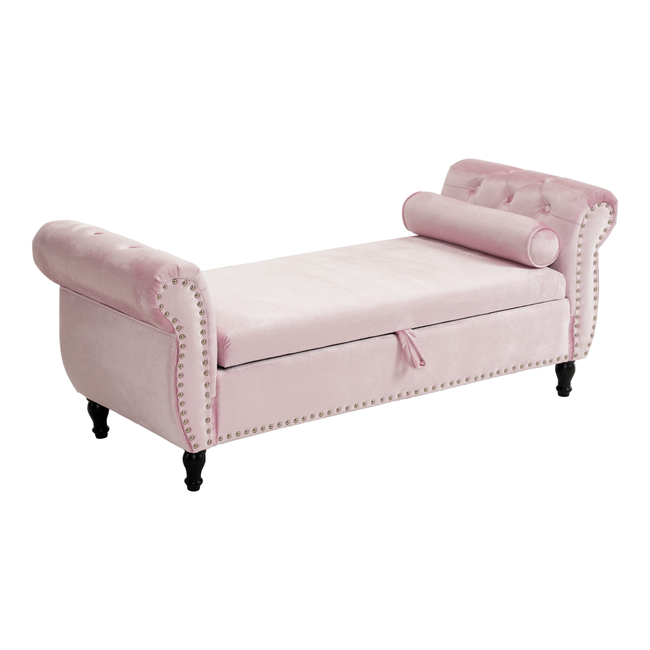 Free Shipping! Noble House Glam Tufted Baby Pink Velvet Storage Ottoman ...