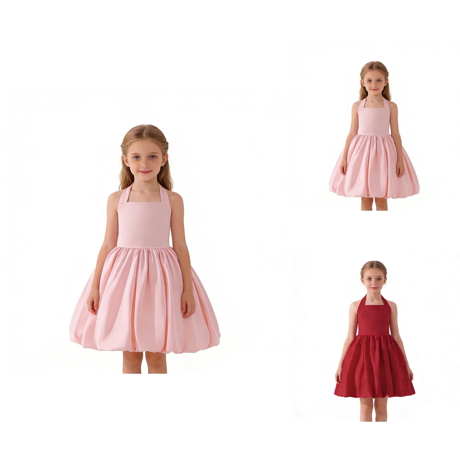 Elegant Backless Neck Sleeveless Satin Party Dress for Big Girls ...
