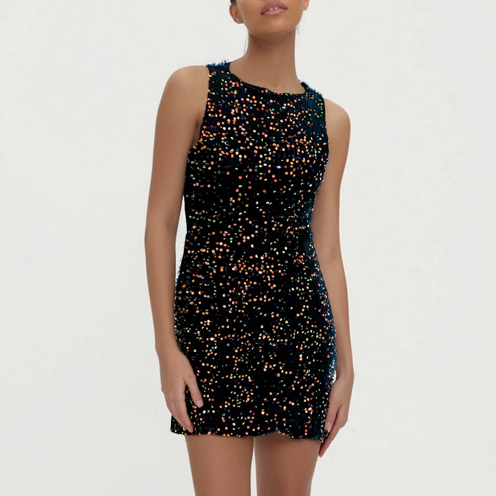 Elegant Backless Sequined Bodycon Evening Dress For Women Mid Rise Gown ...