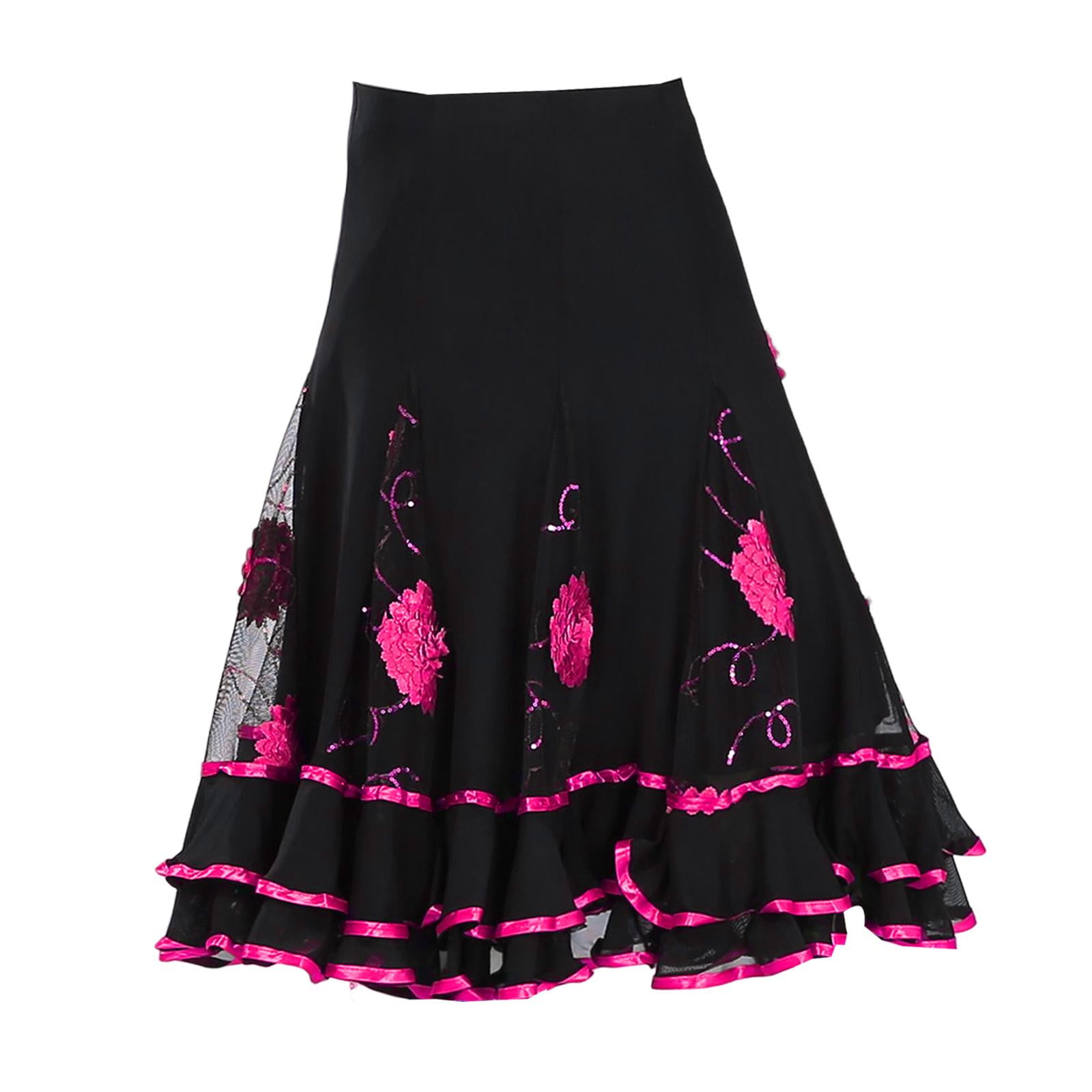 Elegant Ballroom Dance Skirt, Dancing Practice Party Long Swing Skirt ...
