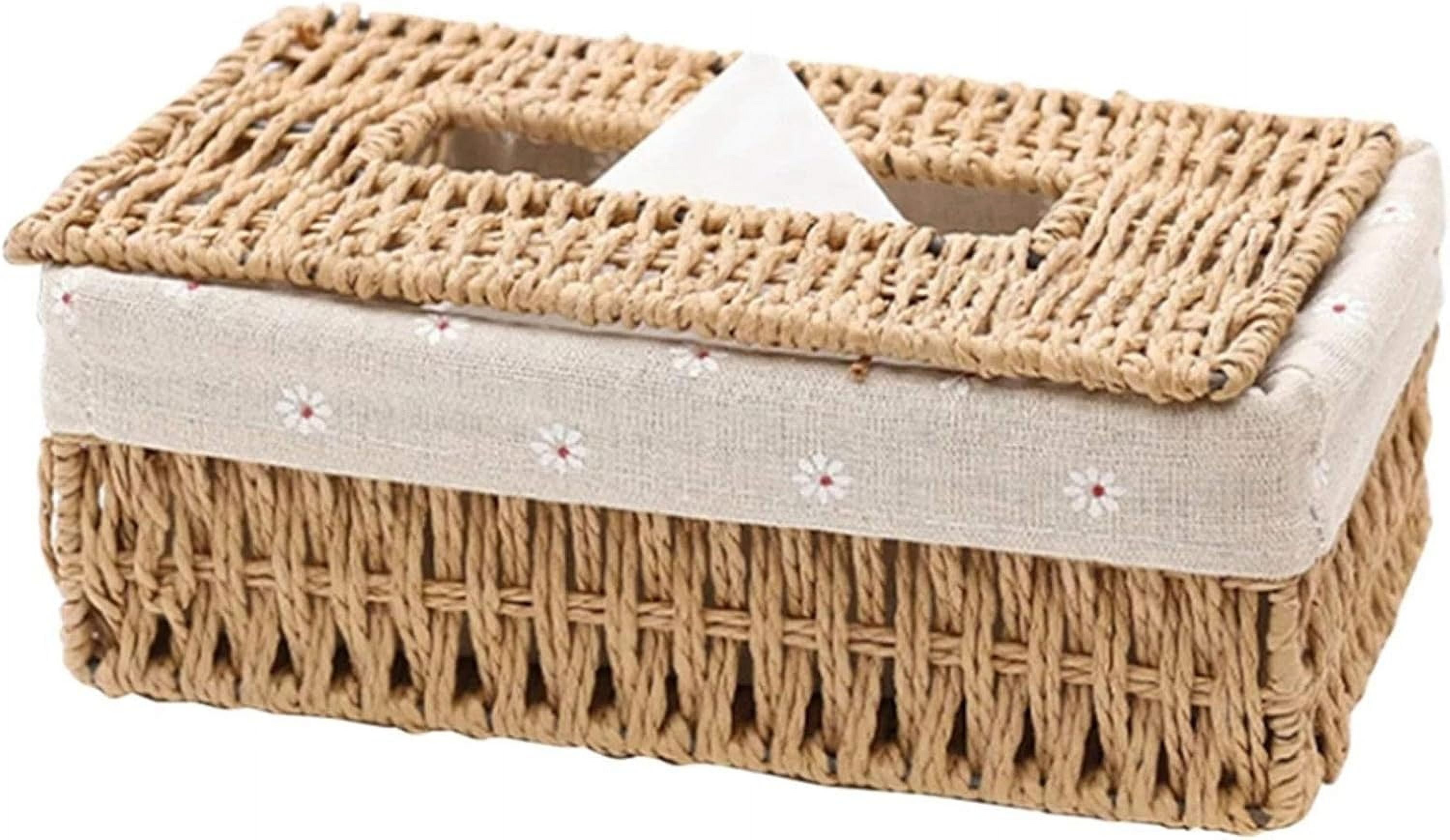 Elegant Bamboo Tissue Box Cover, Handwoven Natural Material Ensuring ...