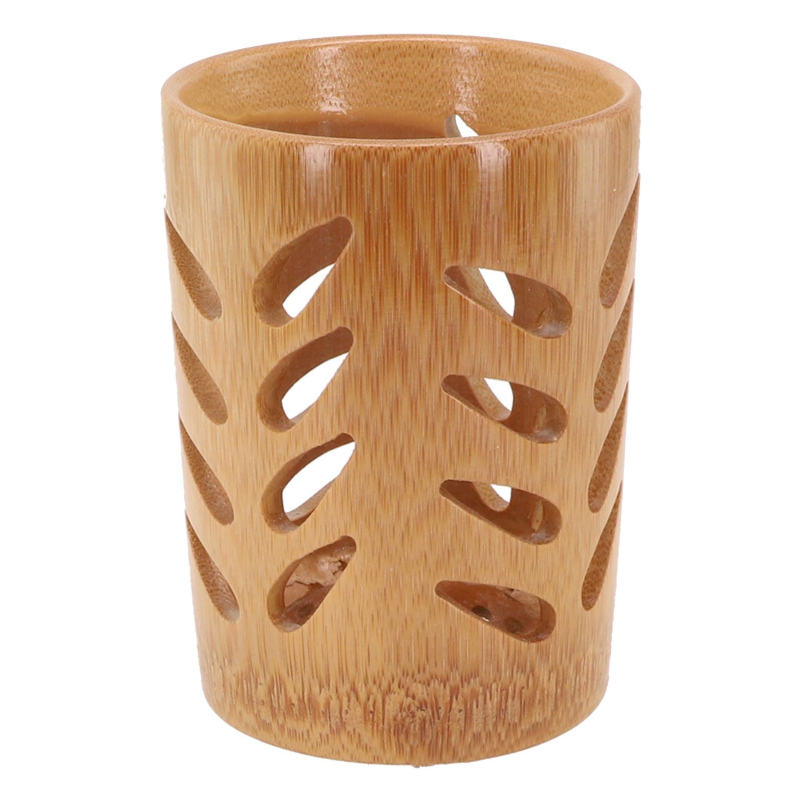 Elegant Bamboo Toothbrush Holder with Air Circulation and Water ...