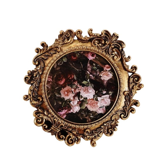 Elegant Baroques Resins Photo Frame with Antique Design Vintage Round ...