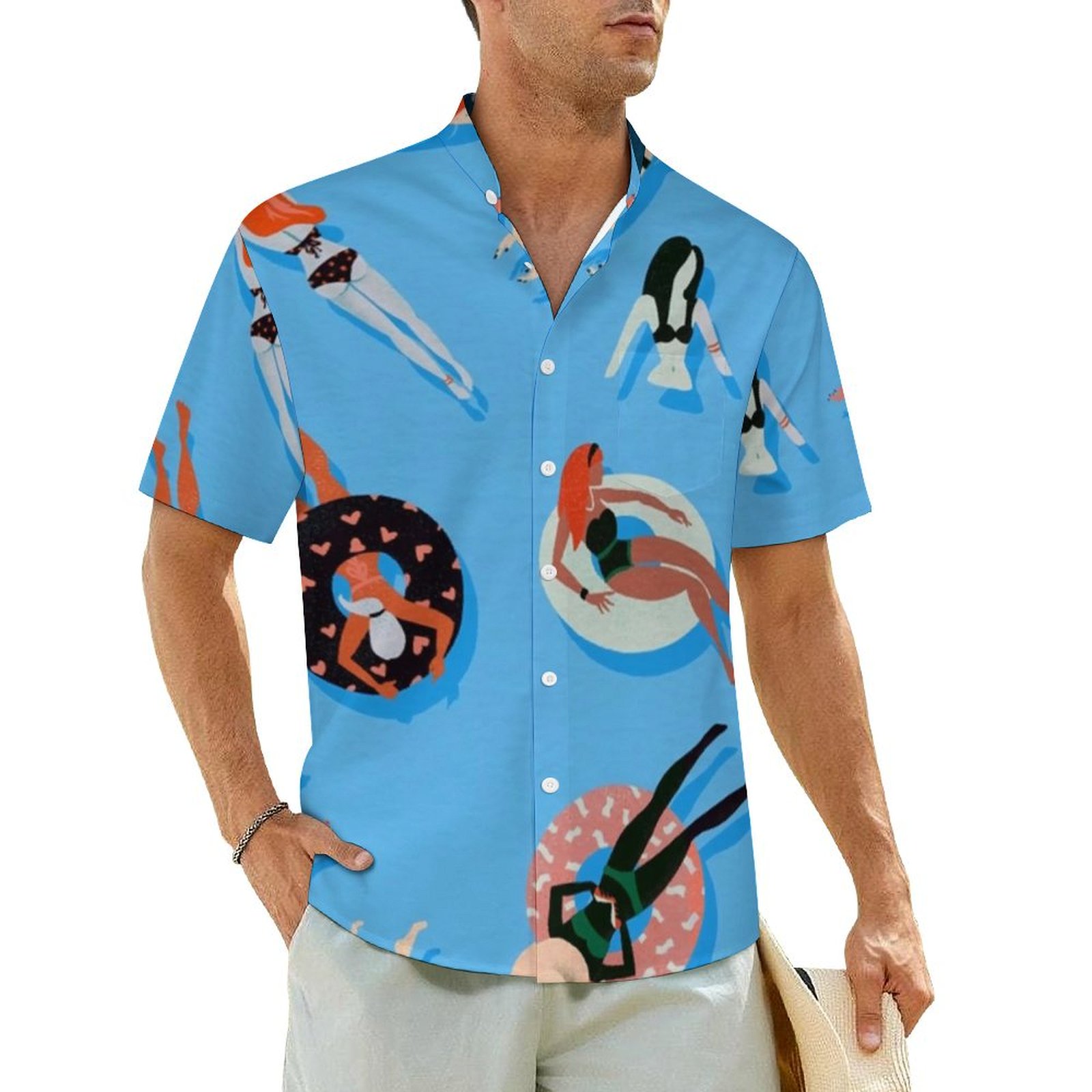Elegant Beach Hawaii Shirt For Male Vacation Gradient Palm Casual ...