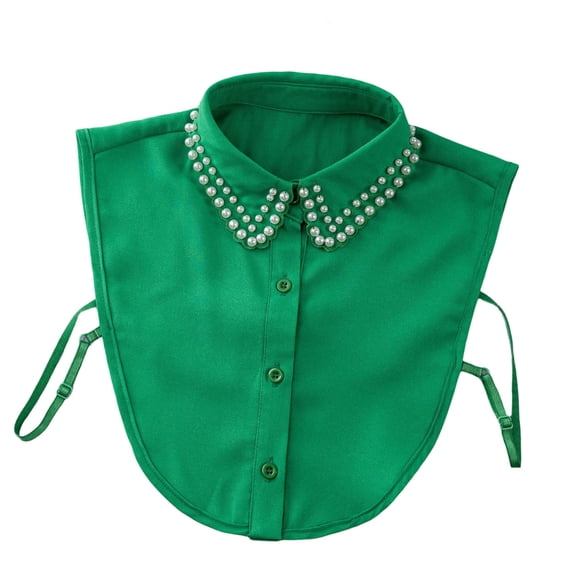 Elegant Beaded Double Row Pearls Detachable Collar For Women Soft ...