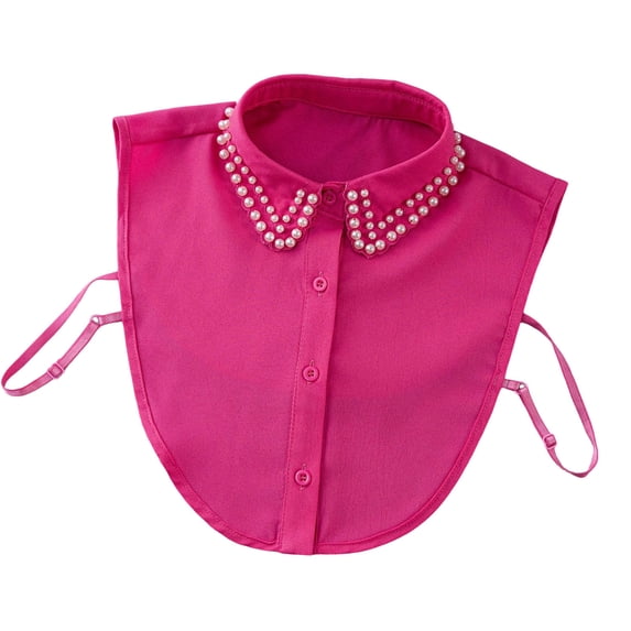 Elegant Beaded Double Row Pearls Detachable Collar For Women Soft ...