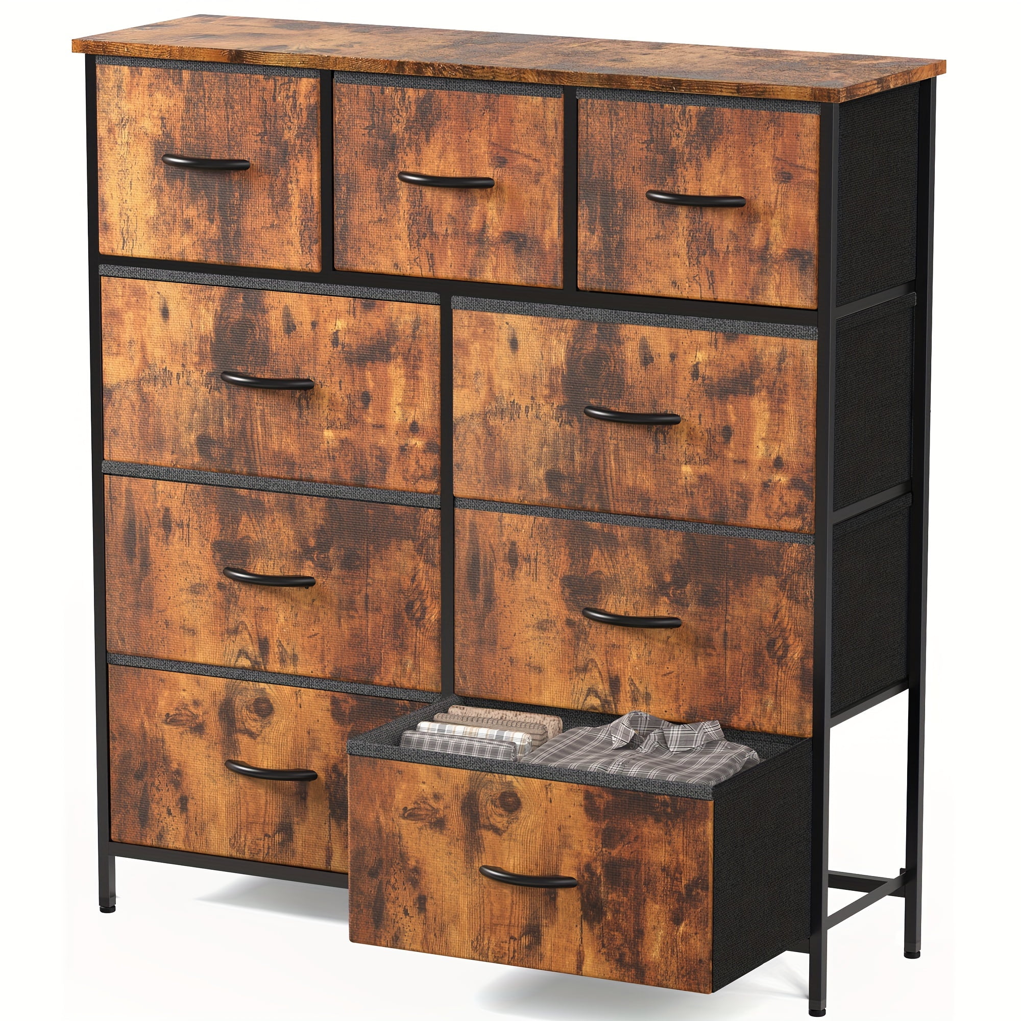 Elegant Bedroom Dresser with Sturdy Metal Frame - Sleek Storage Cabinet ...