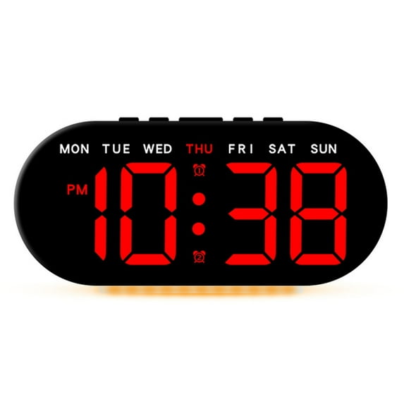 Elegant Bedside Clock With Large Led Screen Date Time Temperature ...