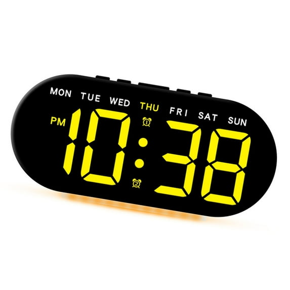 Elegant Bedside Clock With Large Led Screen Date Time Temperature ...