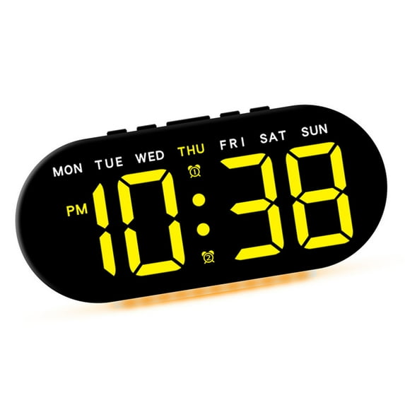 Elegant Bedside Clock With Large Led Screen Date Time Temperature ...