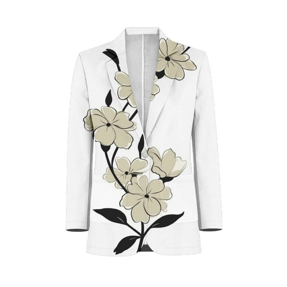 Elegant Beige Floral Branch Art Customized Men's Suits full man Shawl ...