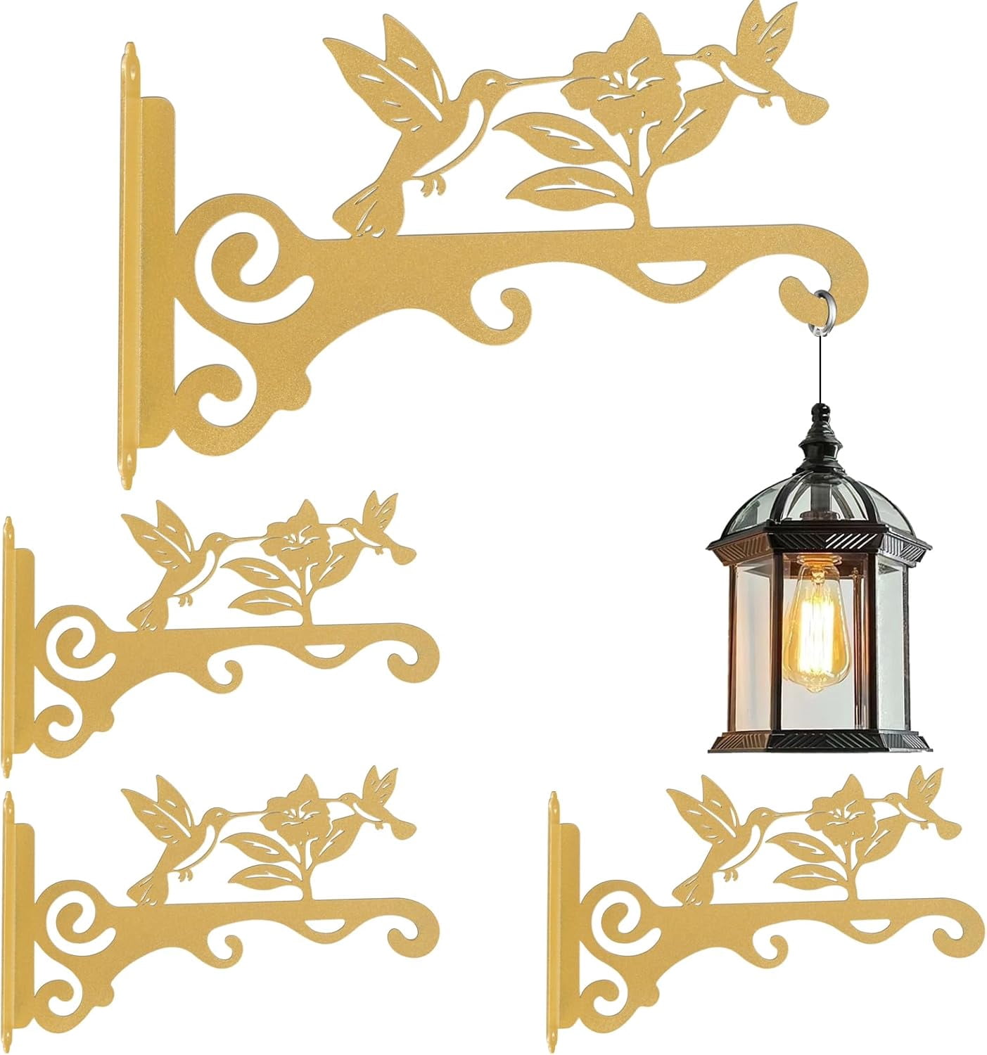 Elegant Bird Pattern Wall Hooks - 10/12/14 Inch Metal Plant Hangers for ...