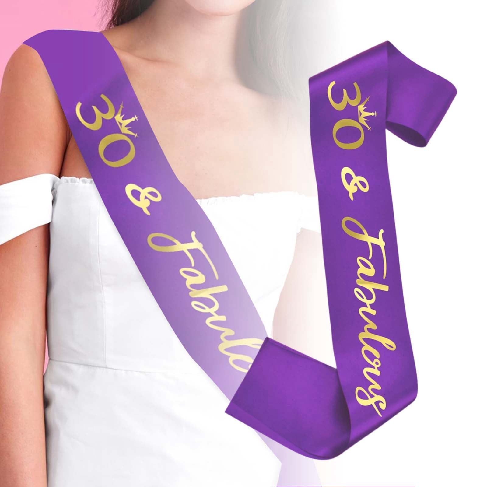 Elegant Birthday Sash with Gold Foil Lettering for Women Girls Party ...