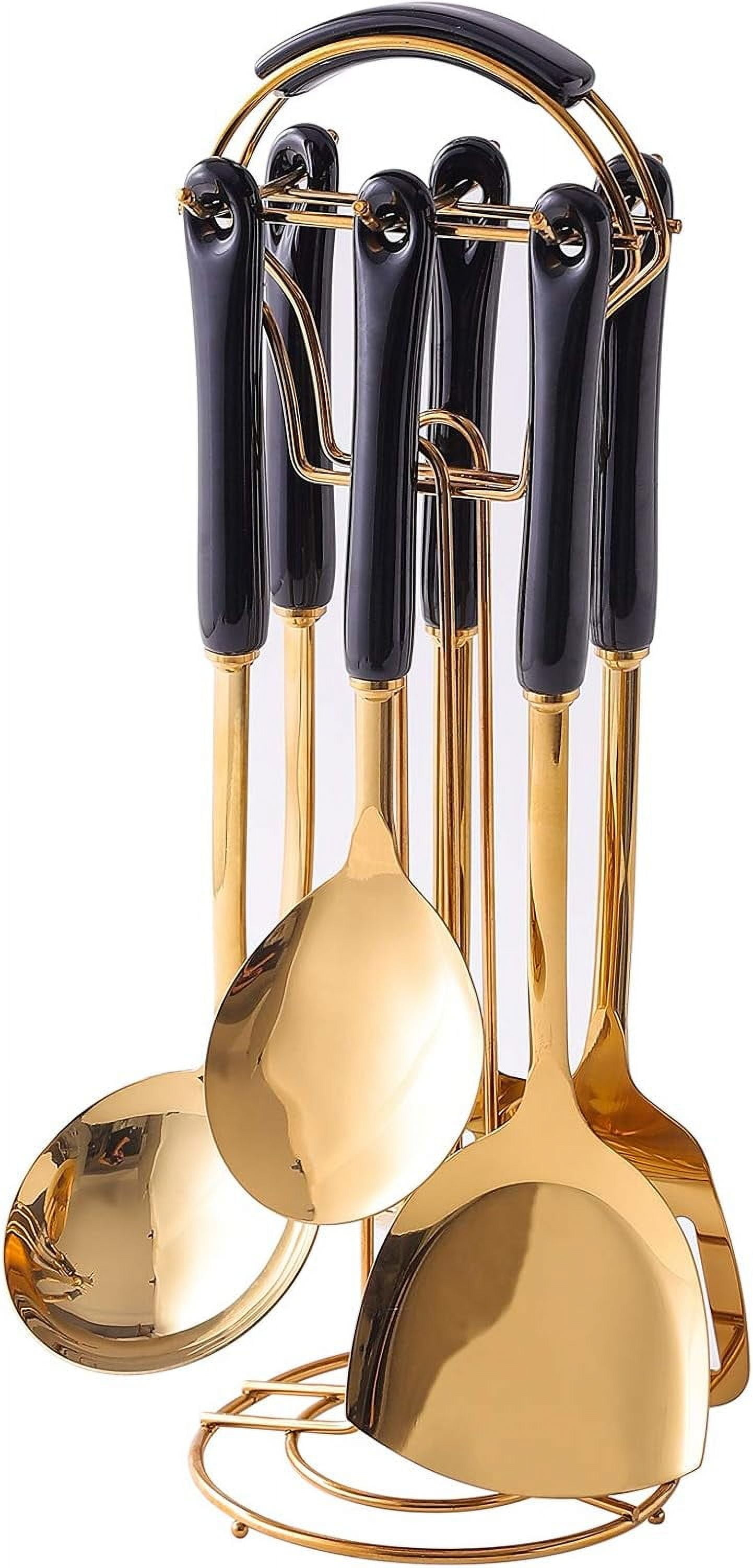 Elegant Black And Gold Design Stainless Steel Kitchenware, Heavy Duty ...