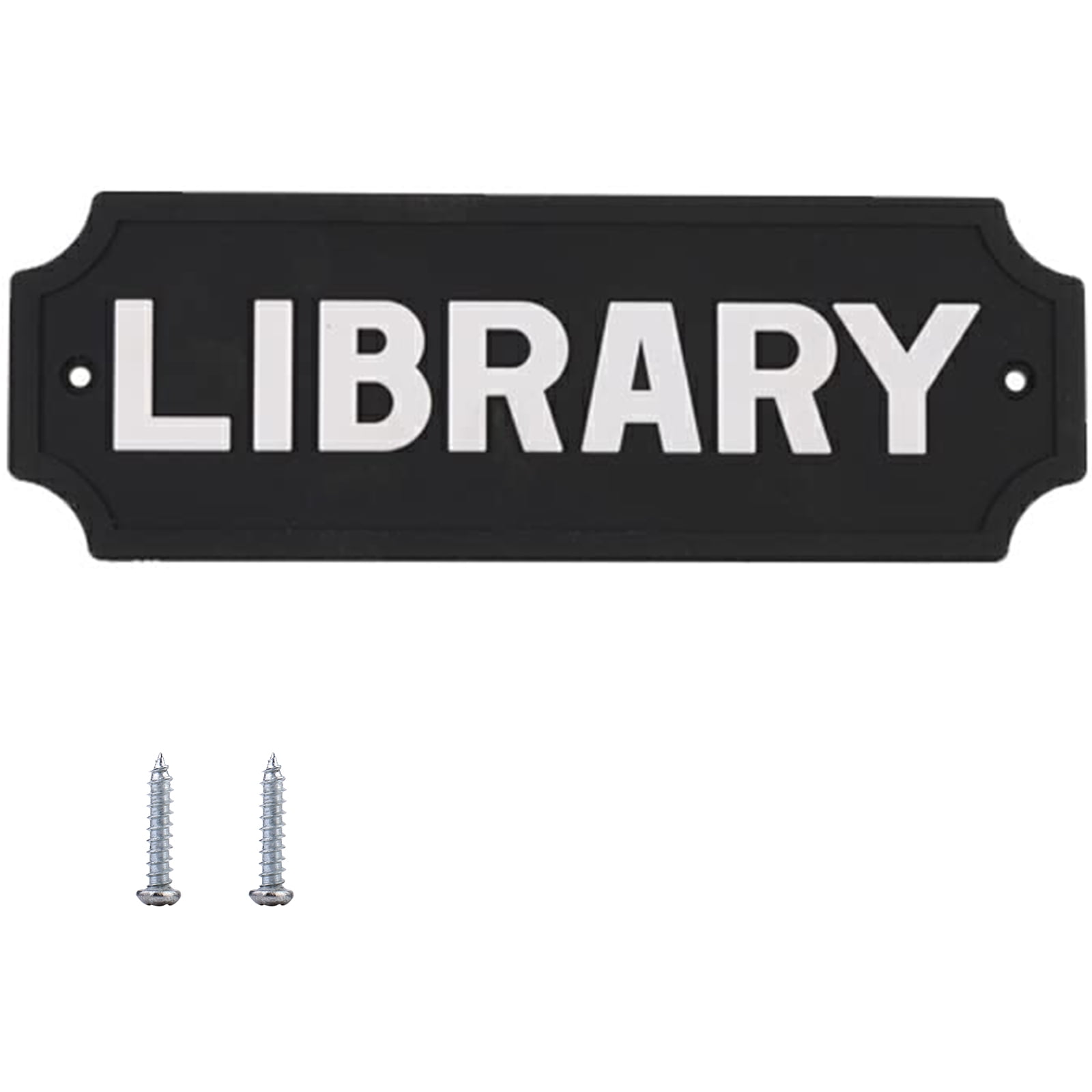 Elegant Black And White Library Notice Sign Waterproof Sturdy Plastic ...