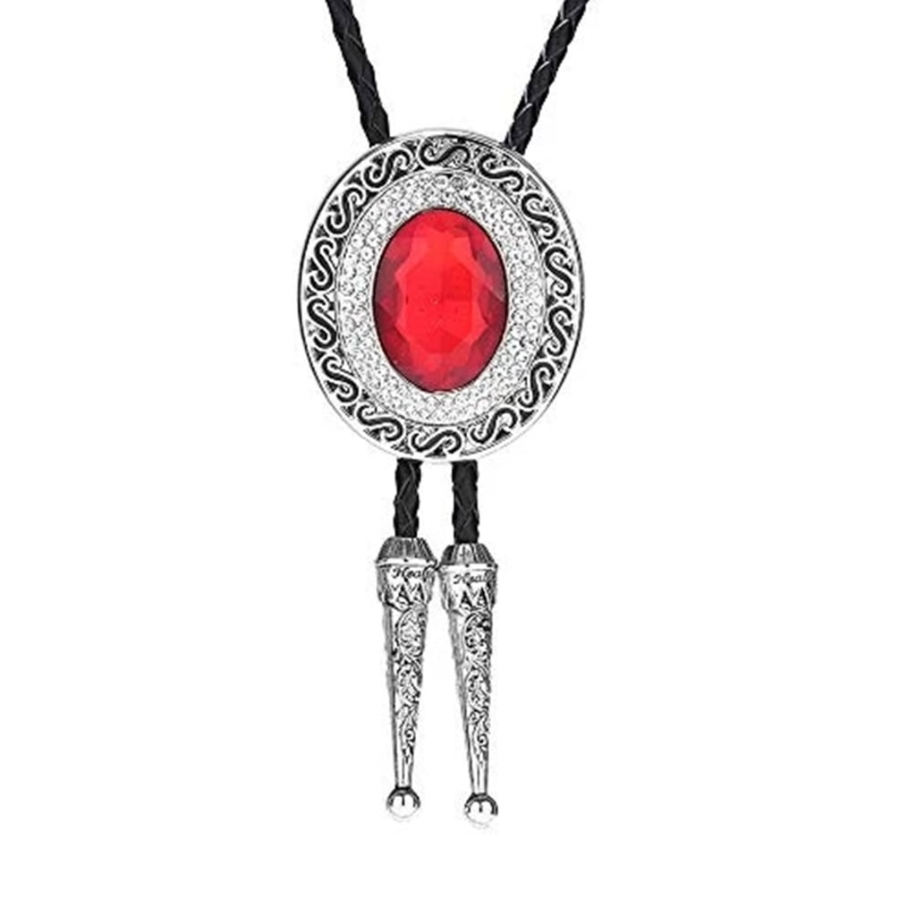 Elegant Black Bolo Tie with Oversized Crystal Cowboy Necktie Western ...