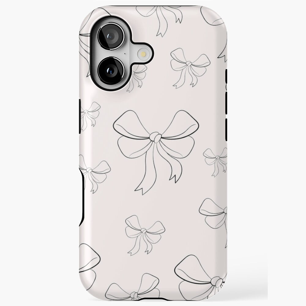 Elegant Black Bow Pattern Chic Phone Case 17 16 15 14 13 12 11 Pro Max ...