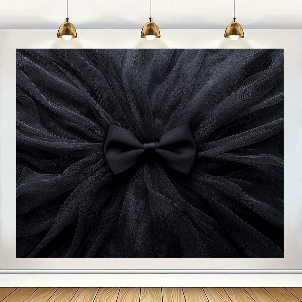 Elegant Black Bow Wedding Backdrop Black Gauze Bridal Shower ...