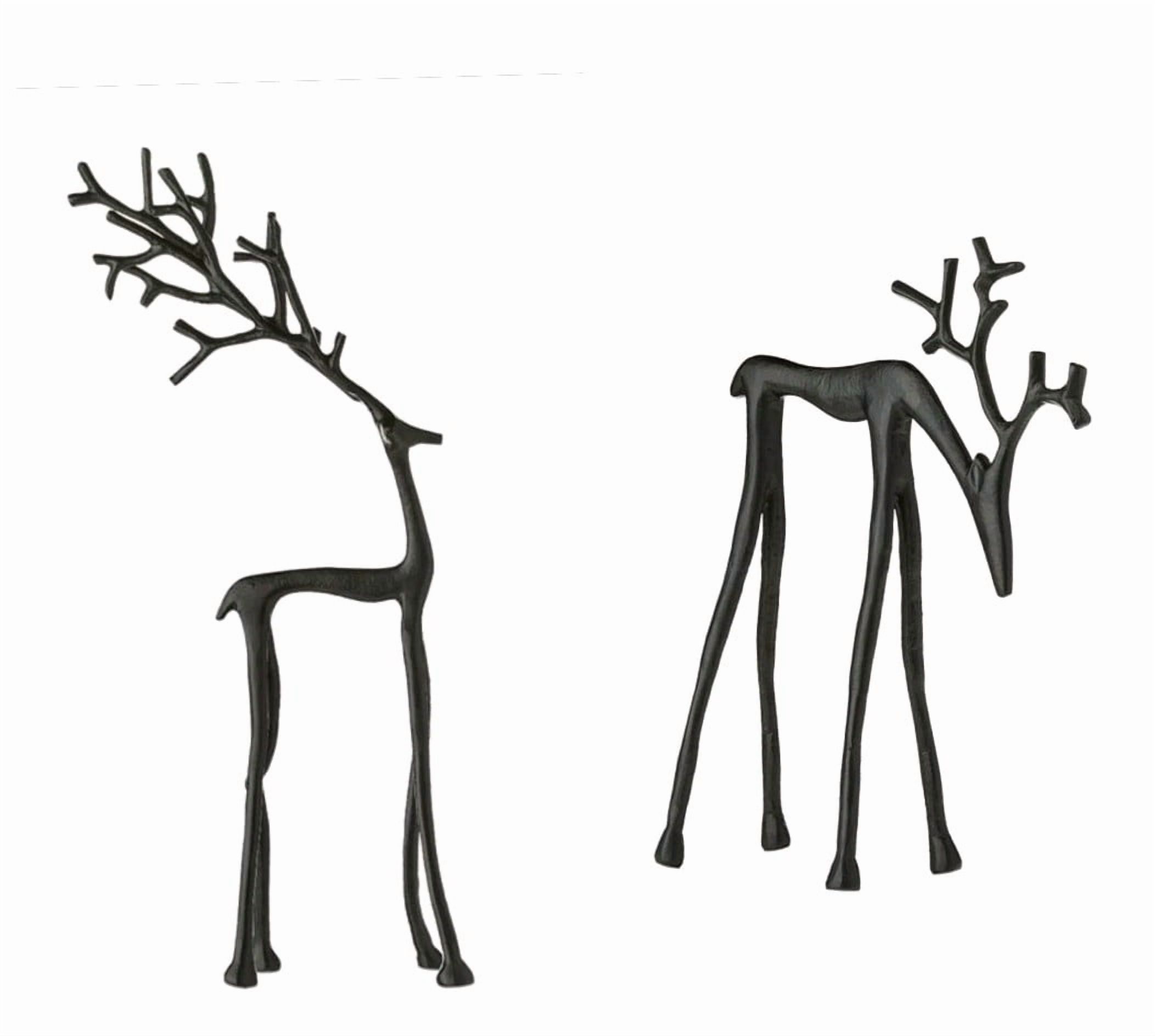 Elegant Black Christmas Reindeer Deer Set, Perfect Xmas Desk Ornaments ...