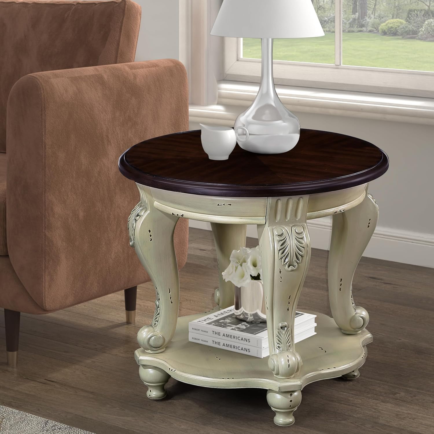 Elegant Black Farmhouse Console Table - Vintage Style Entryway Sofa ...